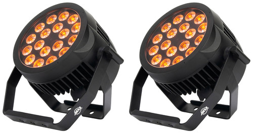 (2) American DJ 18P HEX IP 18 x 12W Outdoor RGBAW+UV LED DMX Par Can ...