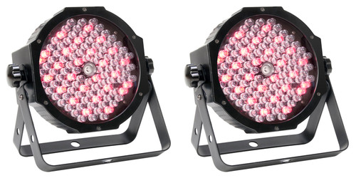 (2) American DJ ADJ MEGA PAR PROFILE PLUS RGB+UV LED DMX Par Can Wash ...
