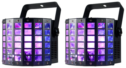 (2) American DJ ADJ MINI DEKKER LZR RGBW LED DMX Derby/Strobe Effect ...