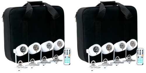 (2) American DJ PINPOINT GO PAK 4x Rechargeable LED Pinspot Lights w ...