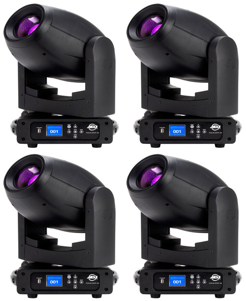 (4) American DJ ADJ FOCUS SPOT 4Z 200W Cool White DMX Moving Head Spot ...