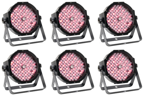 (6) American DJ ADJ MEGA PAR PROFILE PLUS RGB+UV LED DMX Par Can Wash ...