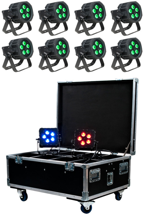 8) American DJ WIFLY EXR HEX5 IP Outdoor Wireless DMX LED Par Lights ...