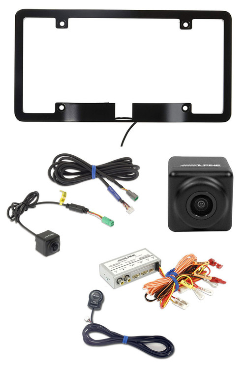 Alpine Front+Rear Car Camera w/License Plate Bracket+Switch Multi View ...