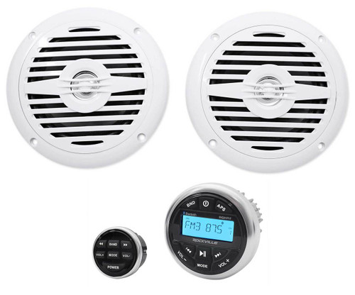 Hot Tub Audio System w/ Bluetooth Gauge Hole Receiver+(2) 5.25" White ...