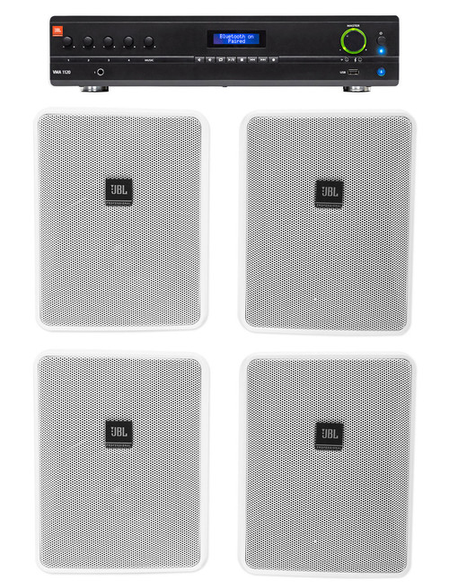 JBL VMA1120 Commercial/Restaurant 120W 70v Amplifier+(4) JBL 5.25" Wall ...