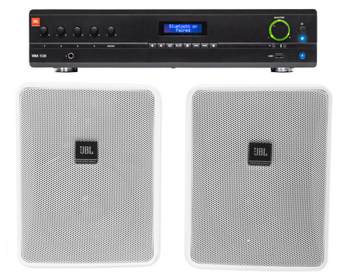 JBL VMA1120 Commercial/Restaurant 120W 70v Amplifier+(2) JBL 5.25" Wall ...