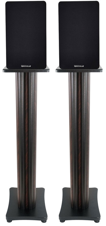 (2) Rockville RockShelf 68D 400w Dark Wood 6.5" Bookshelf Speakers+36 ...