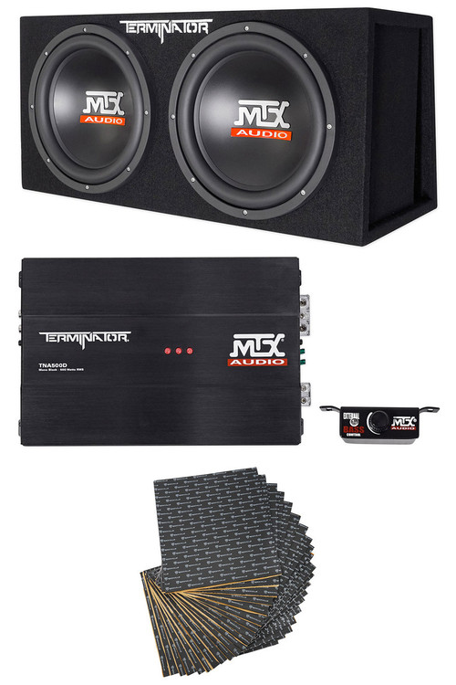 MTX Terminator TNP212DV 500w RMS Dual 12” Subwoofers+Vented Sub Box ...