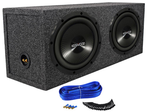 2 Kenwood KFC-W2513PS 2000w 10" Car Subwoofers + Dual Sealed Sub Box Enclosure