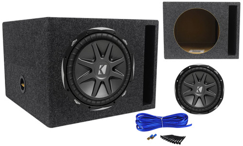 Kicker CVX12-4 CVX 12" 1500W/750W RMS Car Subwoofer + Vented Sub Box ...