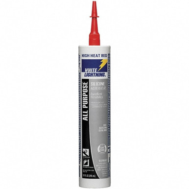 White Lightning W11127010 Joint Sealant: 10 oz Cartridge, Red, RTV Silicone