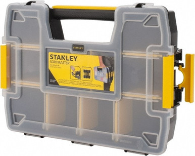 Stanley STST14021 10 Compartment Clear, Black, Yellow Small Parts ...