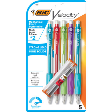BIC CORP MVP51 BIC Velocity Mechanical Pencils, 0.9mm, Assorted Barrel ...