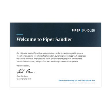 New Hire Welcome Kit Postcard