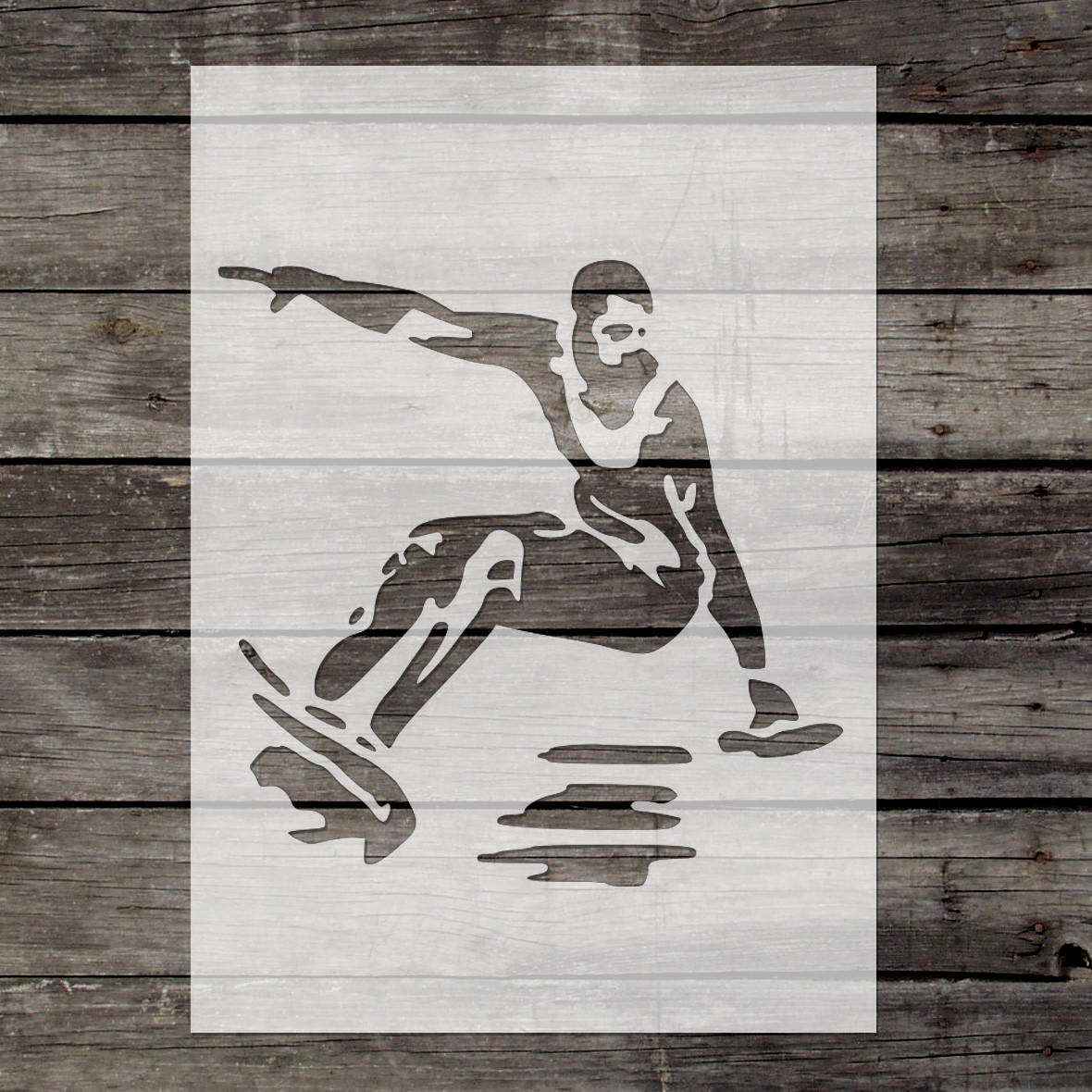 Surfing Man Stencil