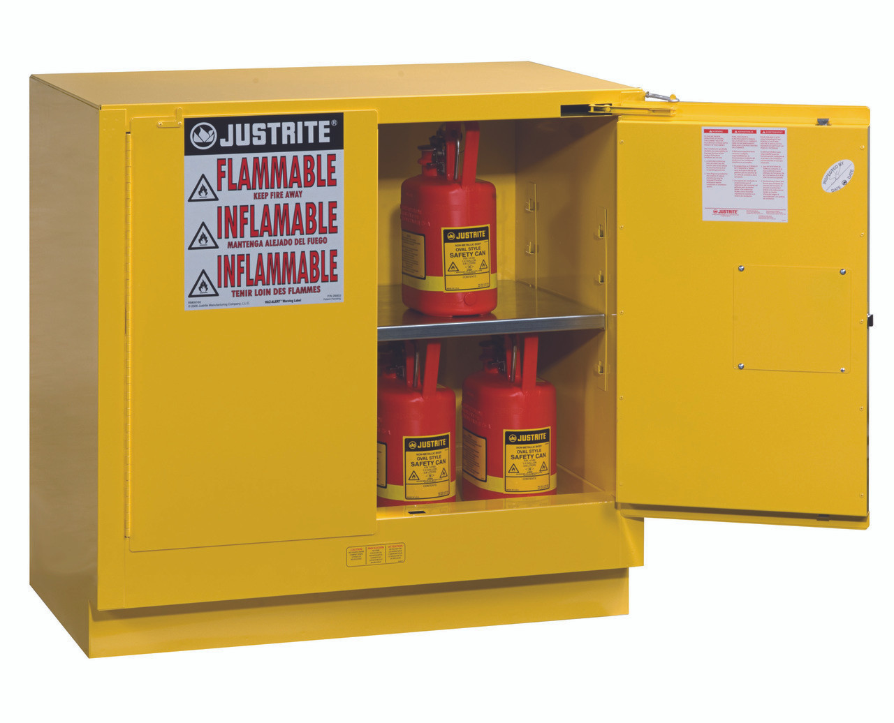 Justrite 892200 22 Gal. Slimline Flammable Slimline Cabinet