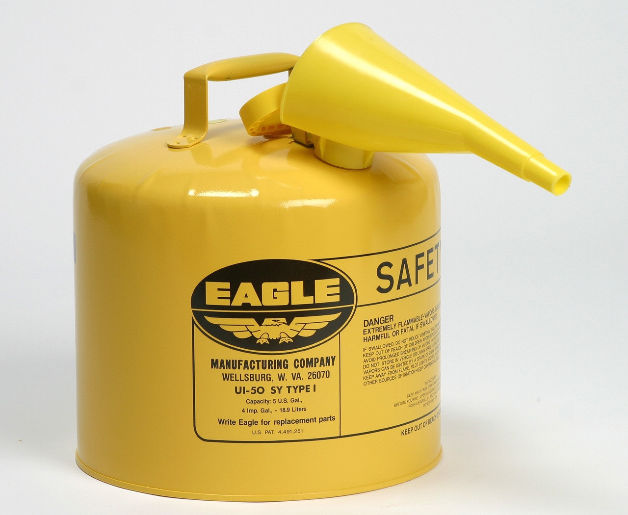 Eagle - UI-20-FS - Gas Can with F-15 Funnel - 2 Gallons