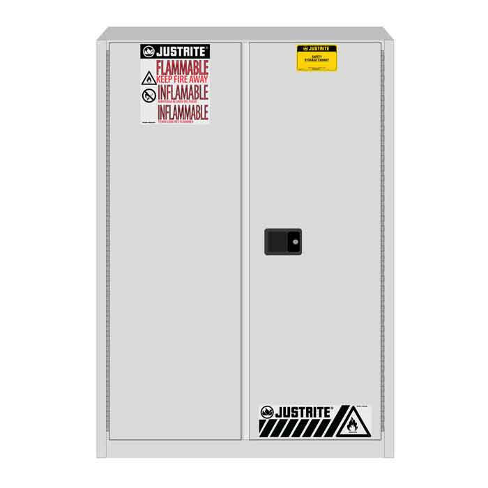 Justrite 8945253 45 Gal. White Flammable Waste Safety Cabinet