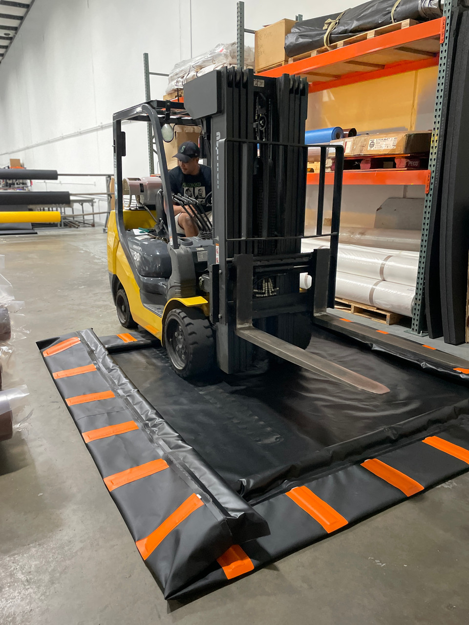 Auto Rise Drive Through Spill Containment Berm Low Profile - 12' x 50 ...