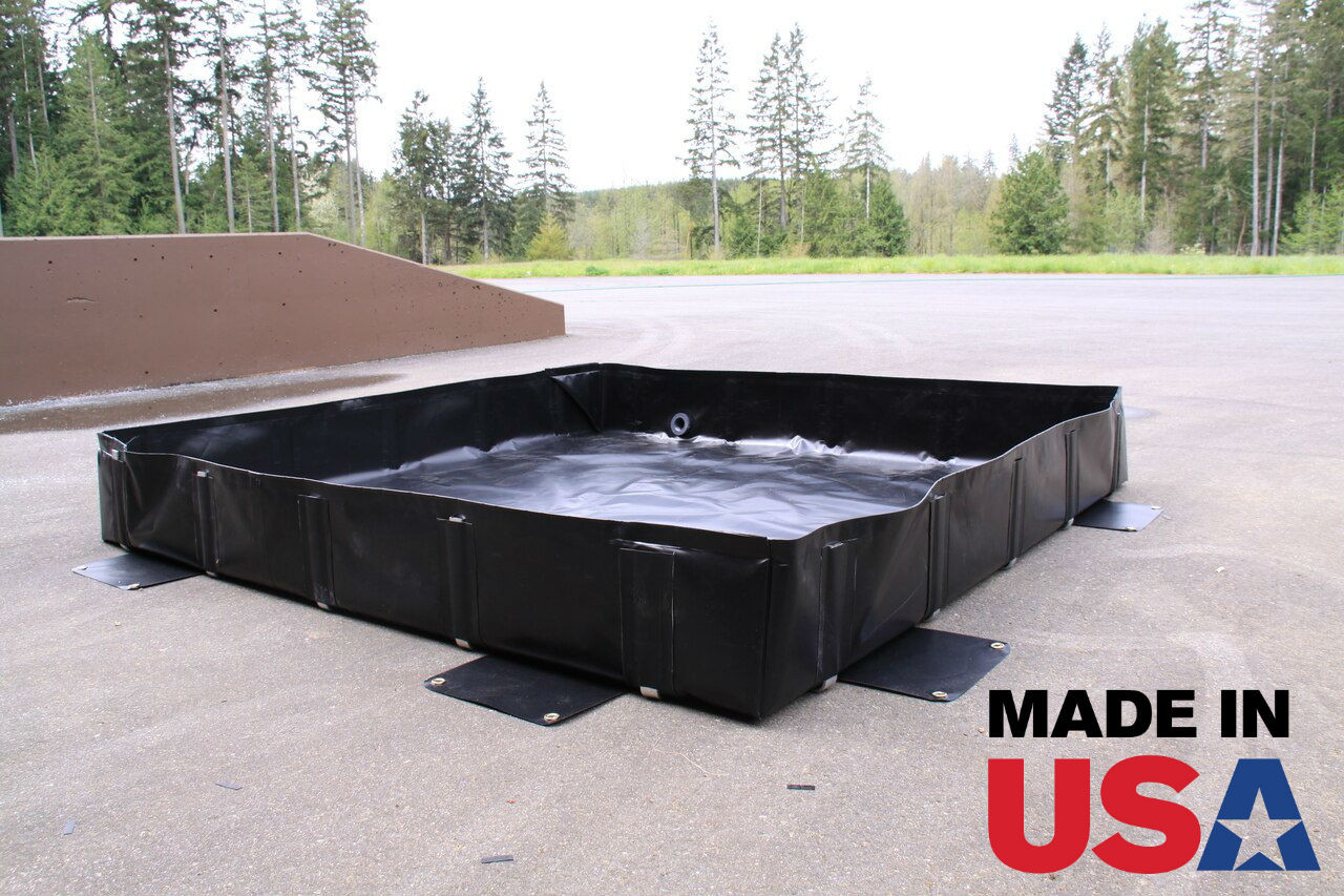 Flexible Spill Containment Berm - 10' x 10' x 18" Flexible Bracket Berm