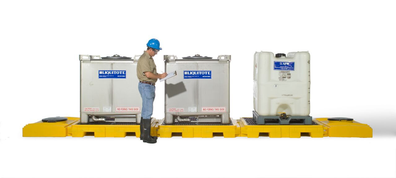 UltraTech Modular IBC Spill Pallets 1126 - 3 Tank, Indoor Model
