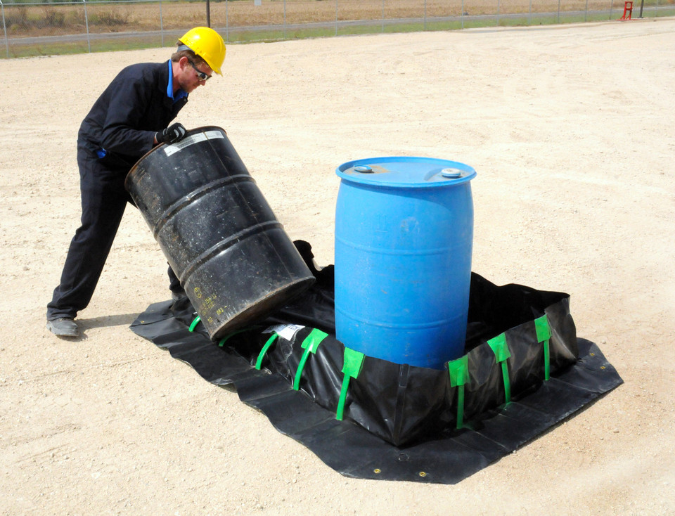 Ultra-Collapsible Wall Spill Containment Berm - 12' x 30' x 12"