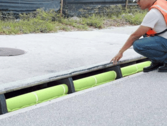 Ultratech Curb Guard Plus protect curb inlets from stormwater runoff.