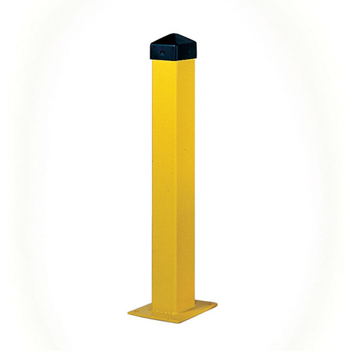 Eagle 5" Square Steel Bollard Post - 42" High - Yellow with Cap