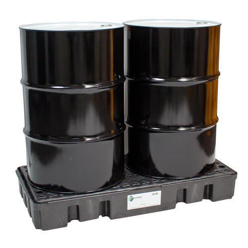 Enpac 2 Drum Low Profile Spill Pallet, Black - 5117-BD