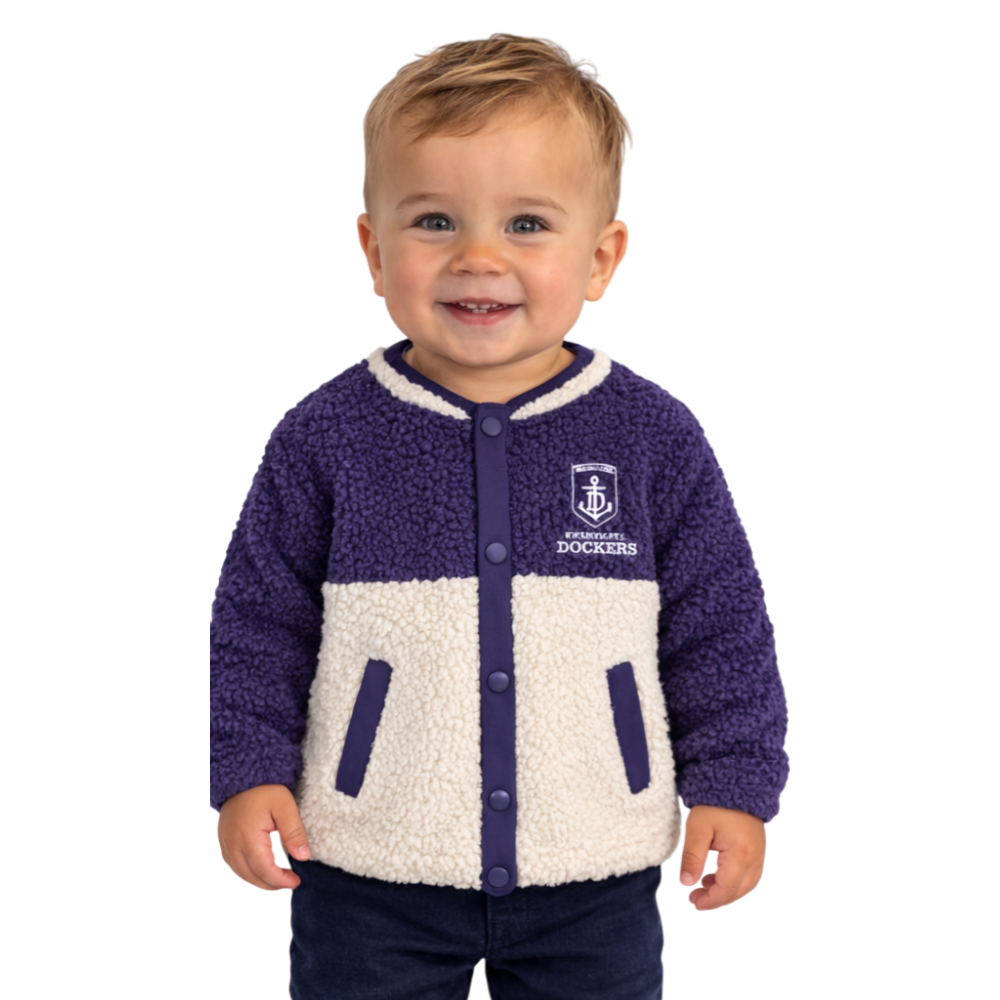 Fremantle Dockers Newborn Teddy Jacket | Official AFL Baby Clothing