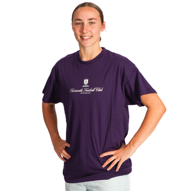 Women's Purple OS Crest Tee - The Dock, Fremantle Dockers Team Store