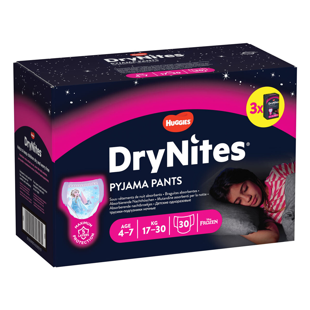 Huggies Drynites Pyjama Pants For Girls Years 4 7 30 Pack