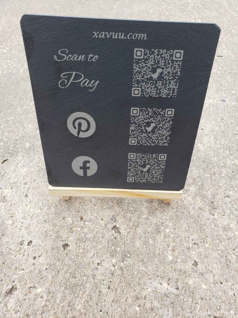 Black Slate QR Code Sign, Barcode Plaque, QR Code Plaque, Scan to Pay ...