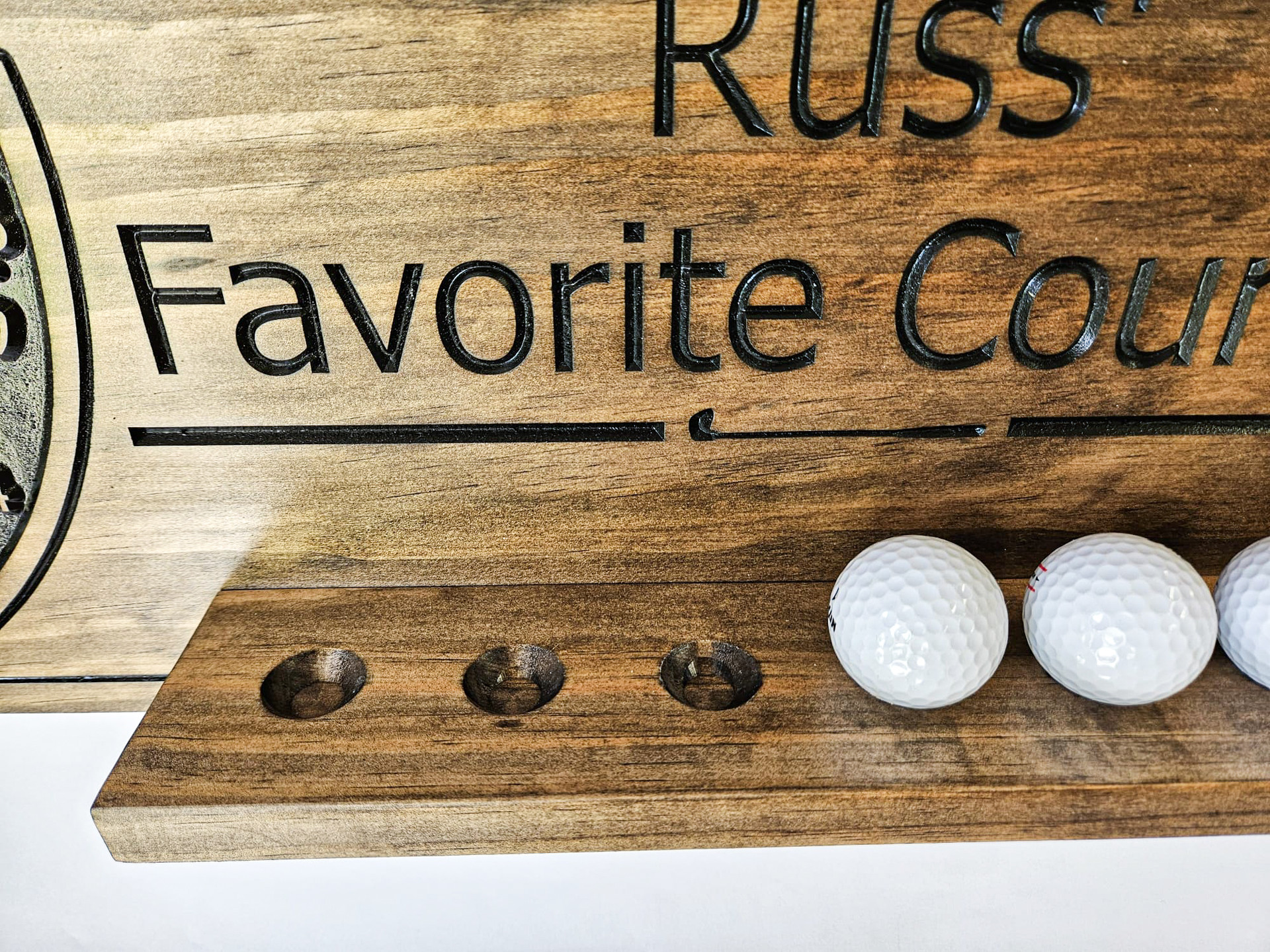 Custom Golf Sign - Golf Ball Shelf - Personalized Wood Sign