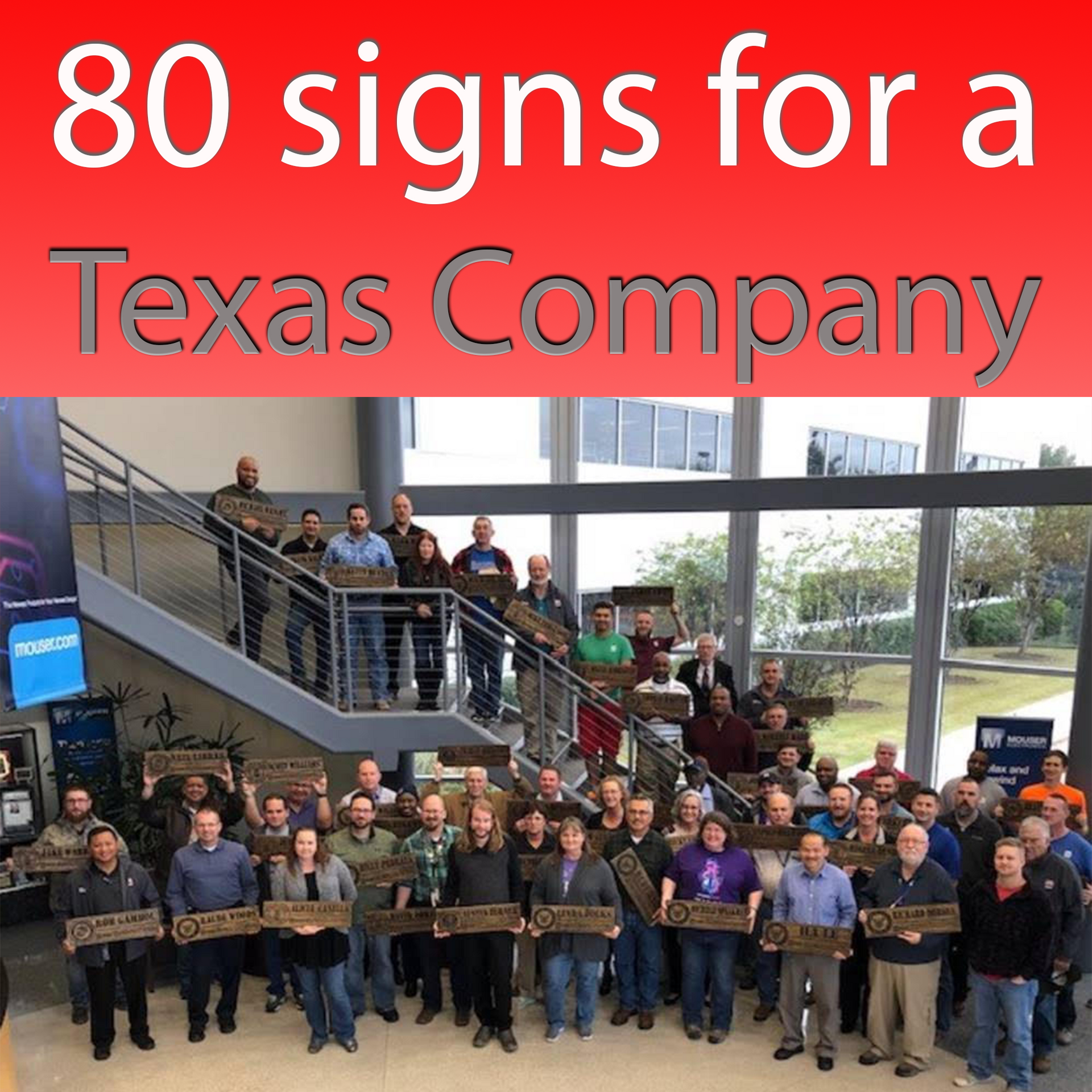 80 signs for a Texas Company - Custom Wood Design