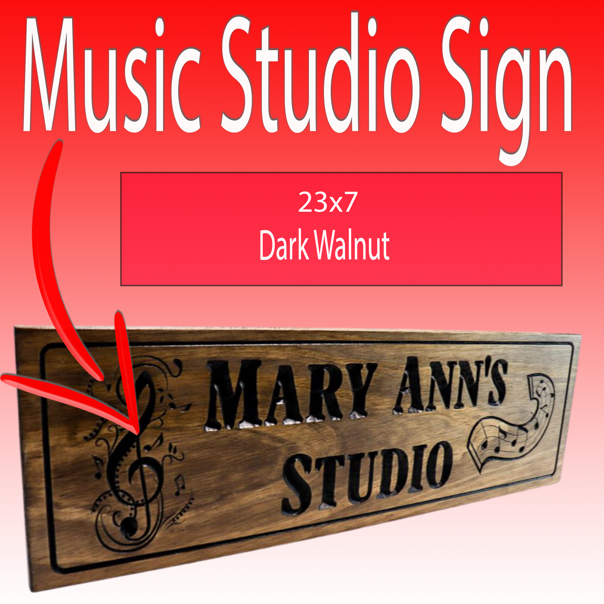 Music Studio Sign - Custom Wood Design