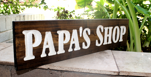 New SIGN Design: PAPA's Shop - Custom Wood Design