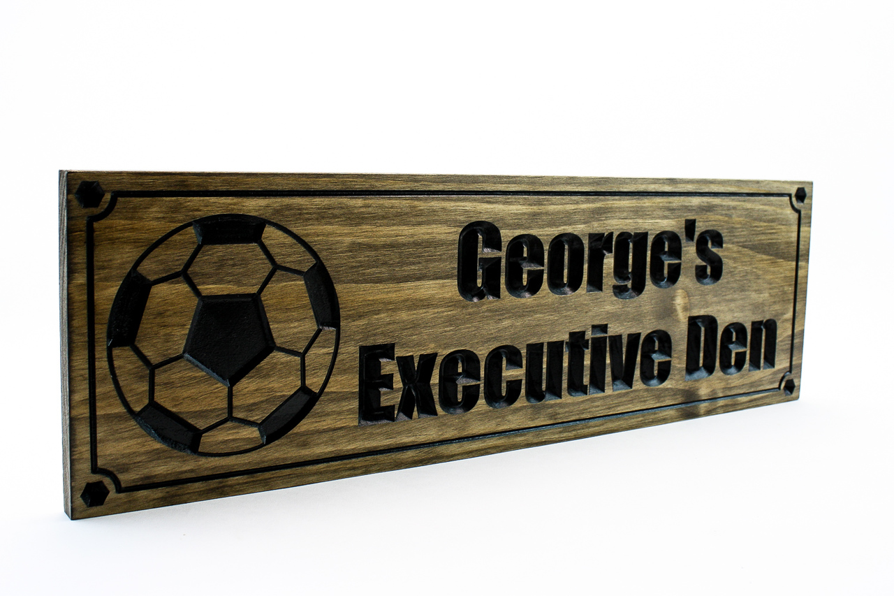 soccer ball sign, football sign, sports bar decor, man cave sign