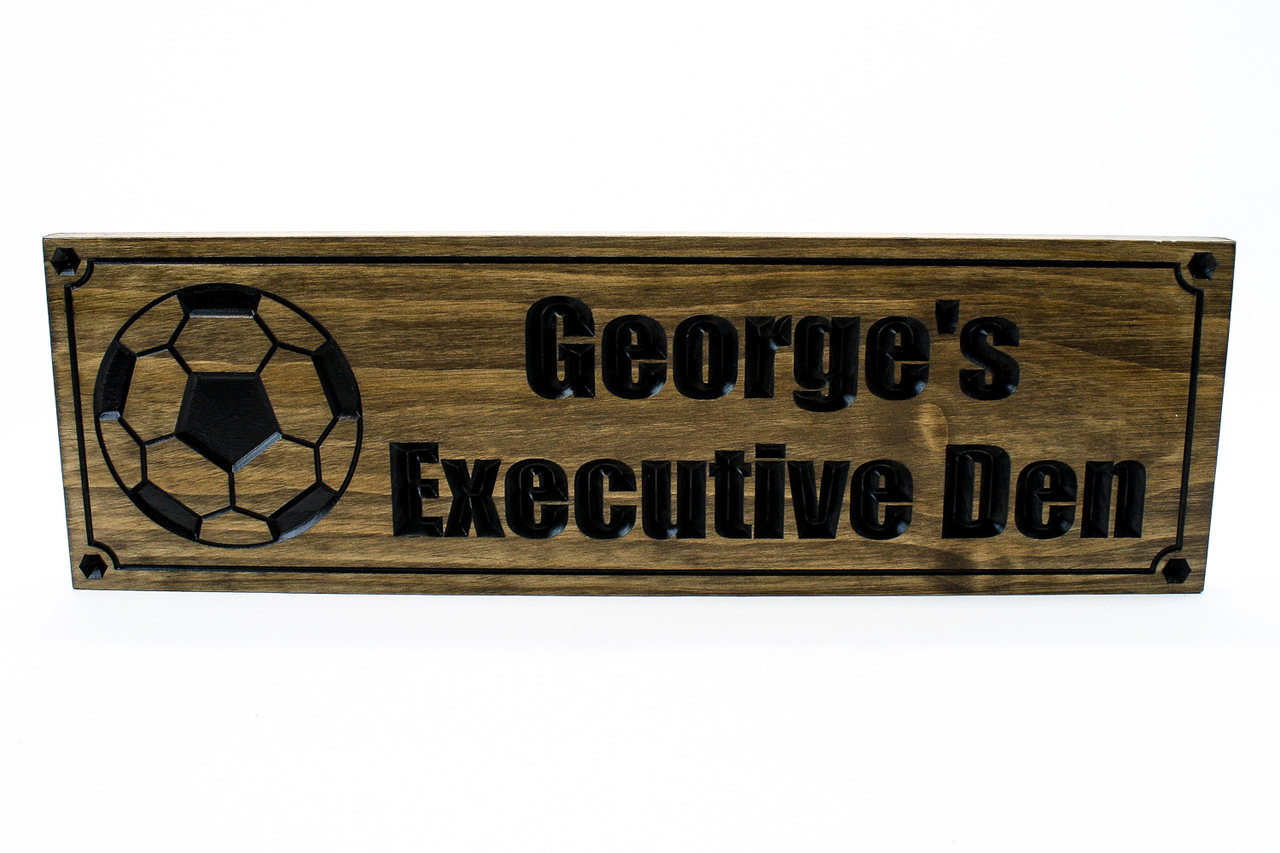 soccer ball sign, football sign, sports bar decor, man cave sign