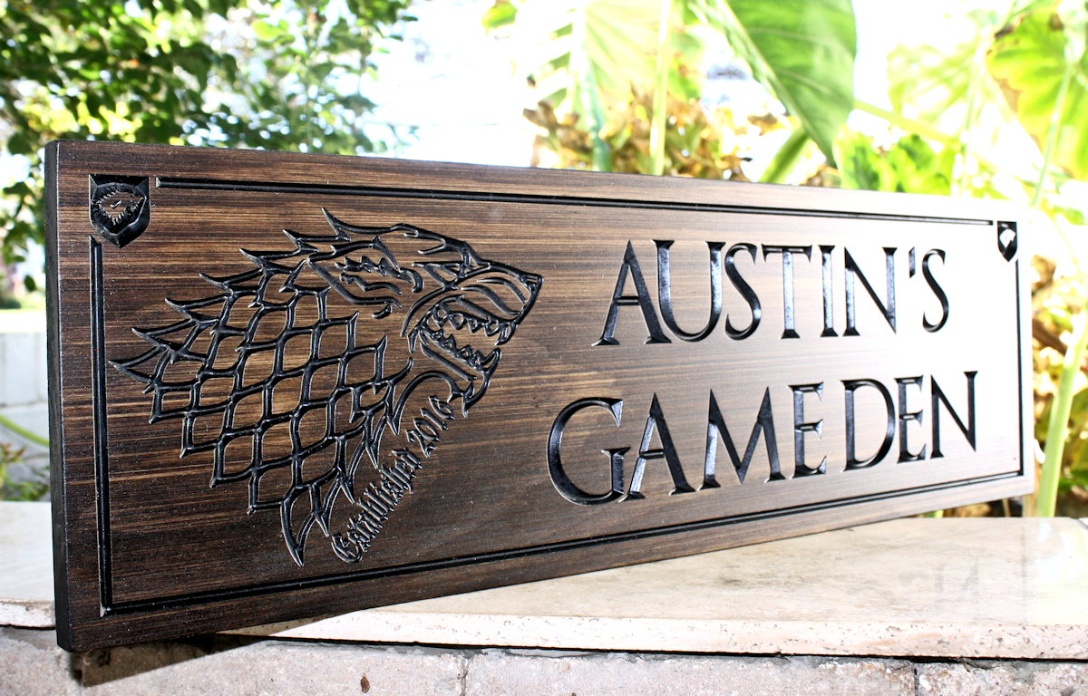 Dire wolf Sign-Game Room Sign ( Design #354) - Custom Wood Design