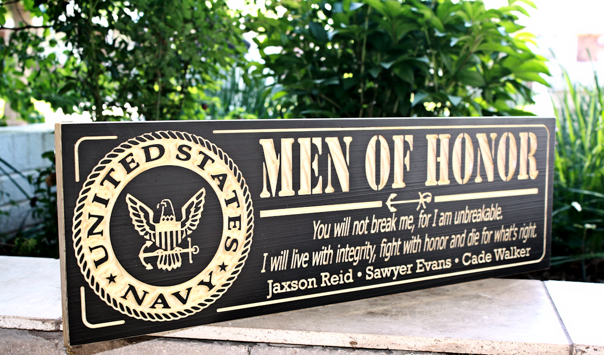 MAN OF HONOR, U.S. Navy plaque - Custom Wood Design