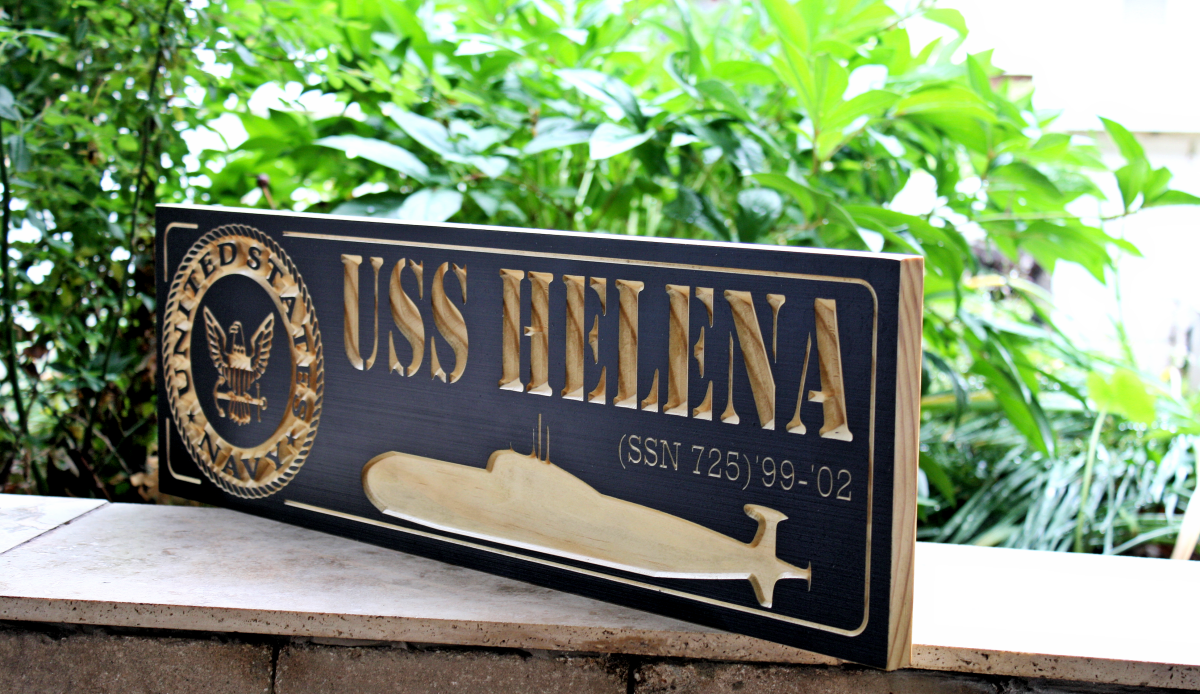 USS Helena (SSN 725) Submarine Sign (CWD-469) - Custom Wood Design