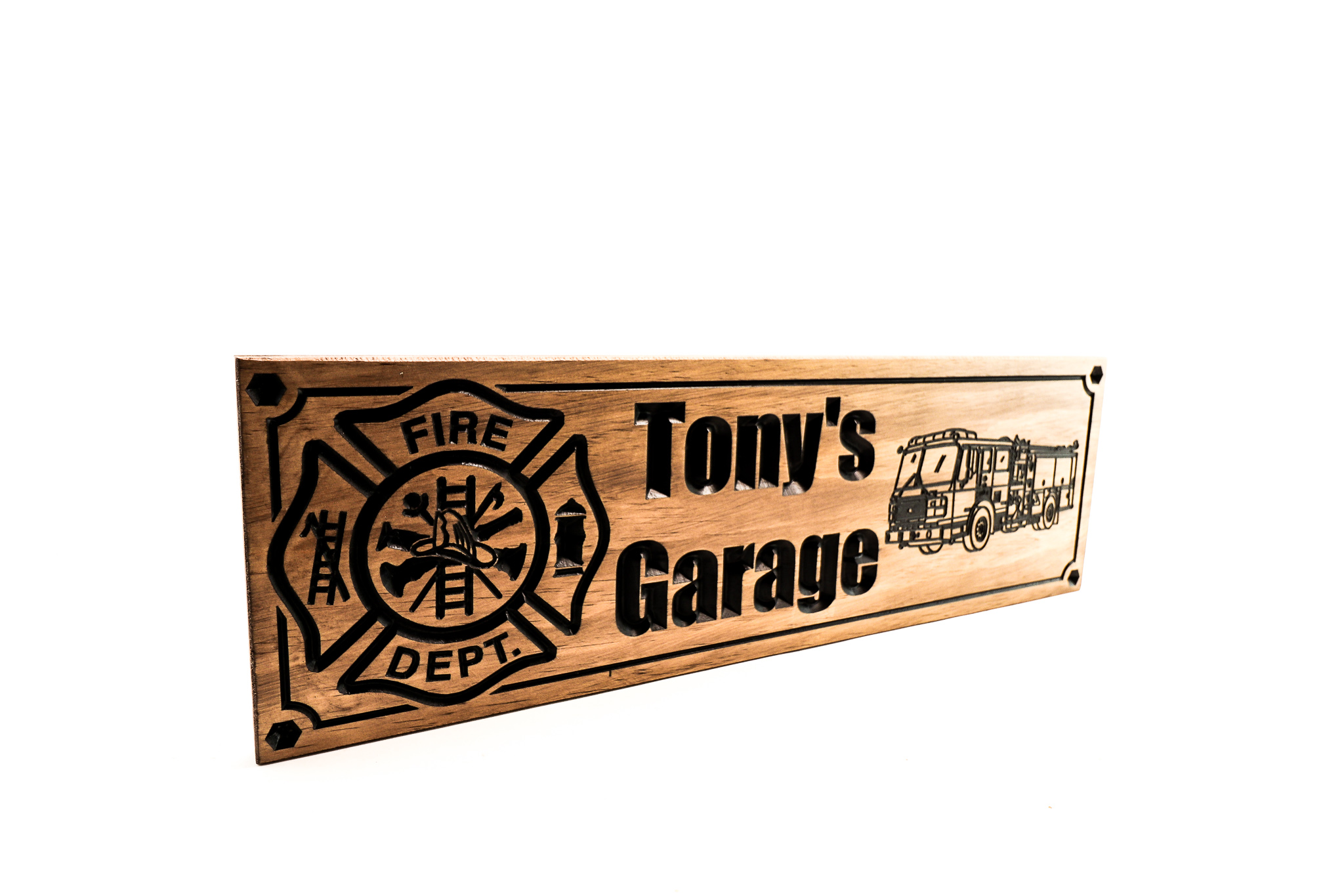 Firefigher / Firestation wooden plaque - Custom Wood Design