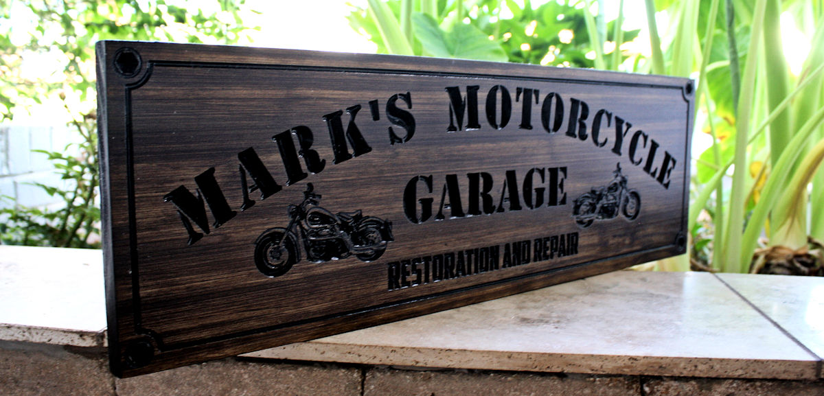 New Design: Motorcycle Sign - Custom Wood Design