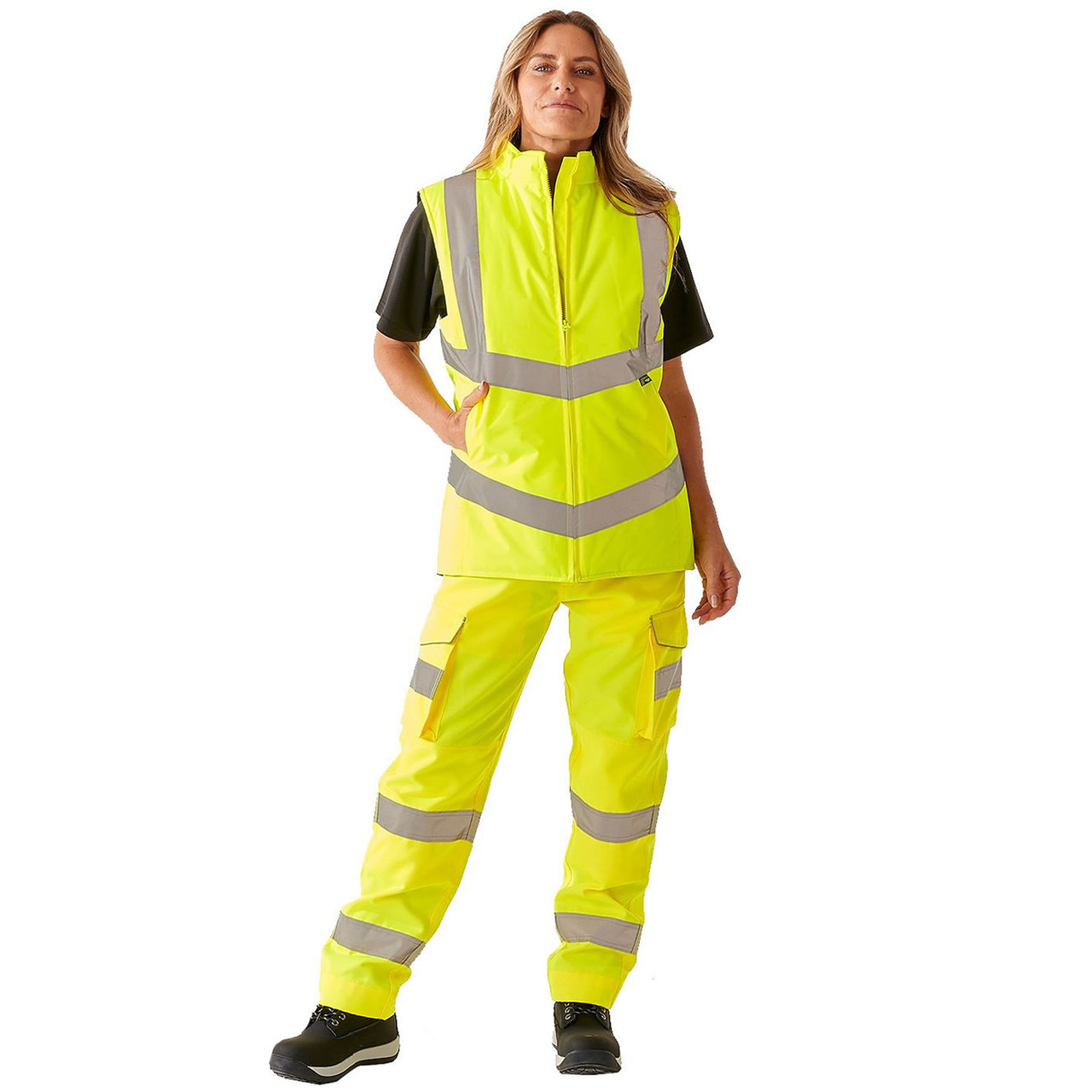 Ladies Hi Vis Yellow Anjali Body Warmer