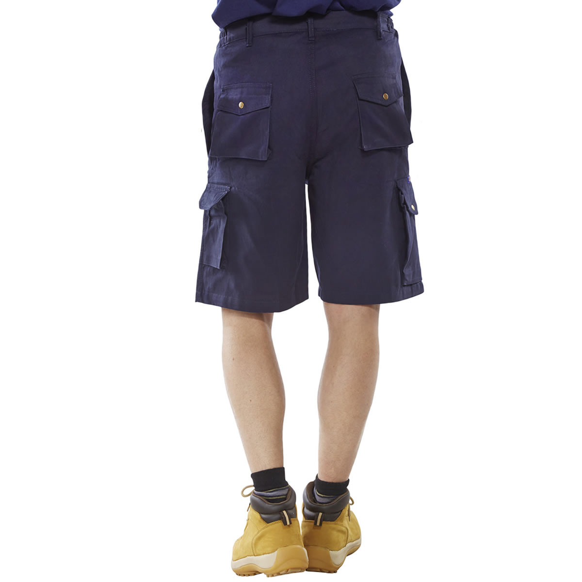 CLICK Mens Contractors Work Wear Part Elasticated Combat Trouser Shorts ...