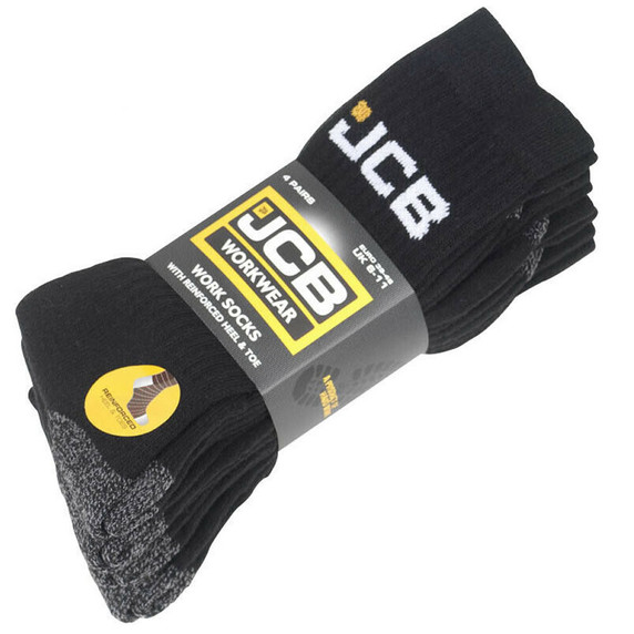 JCB Work Wear Socks 4 Pair Pack