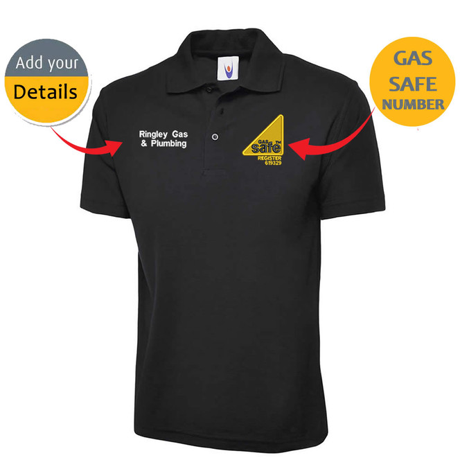 KIT GAS SAFE EMBROIDERY UC101 Uneek Poloshirt