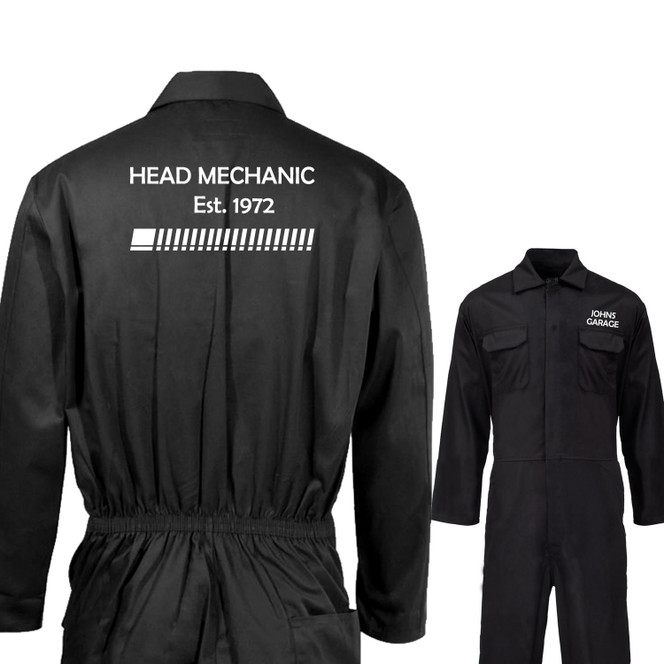 Personalised Head Mechanic Boilersuit